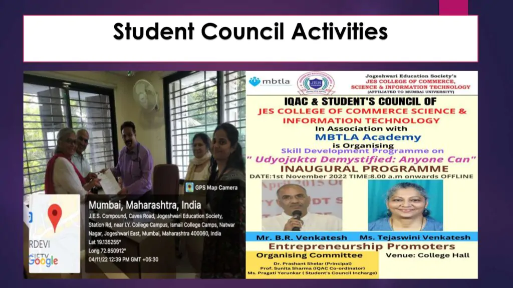 Student council - JES College of Commerce Science and IT